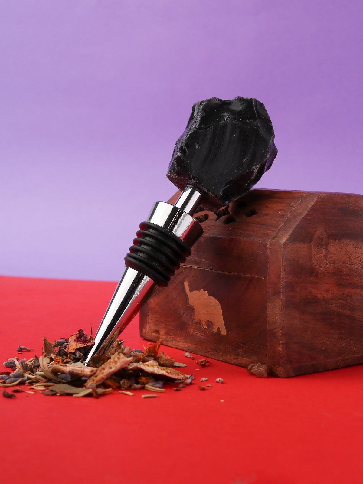 Crystal Wine Bottle Stopper - Obsidian | Cosmic