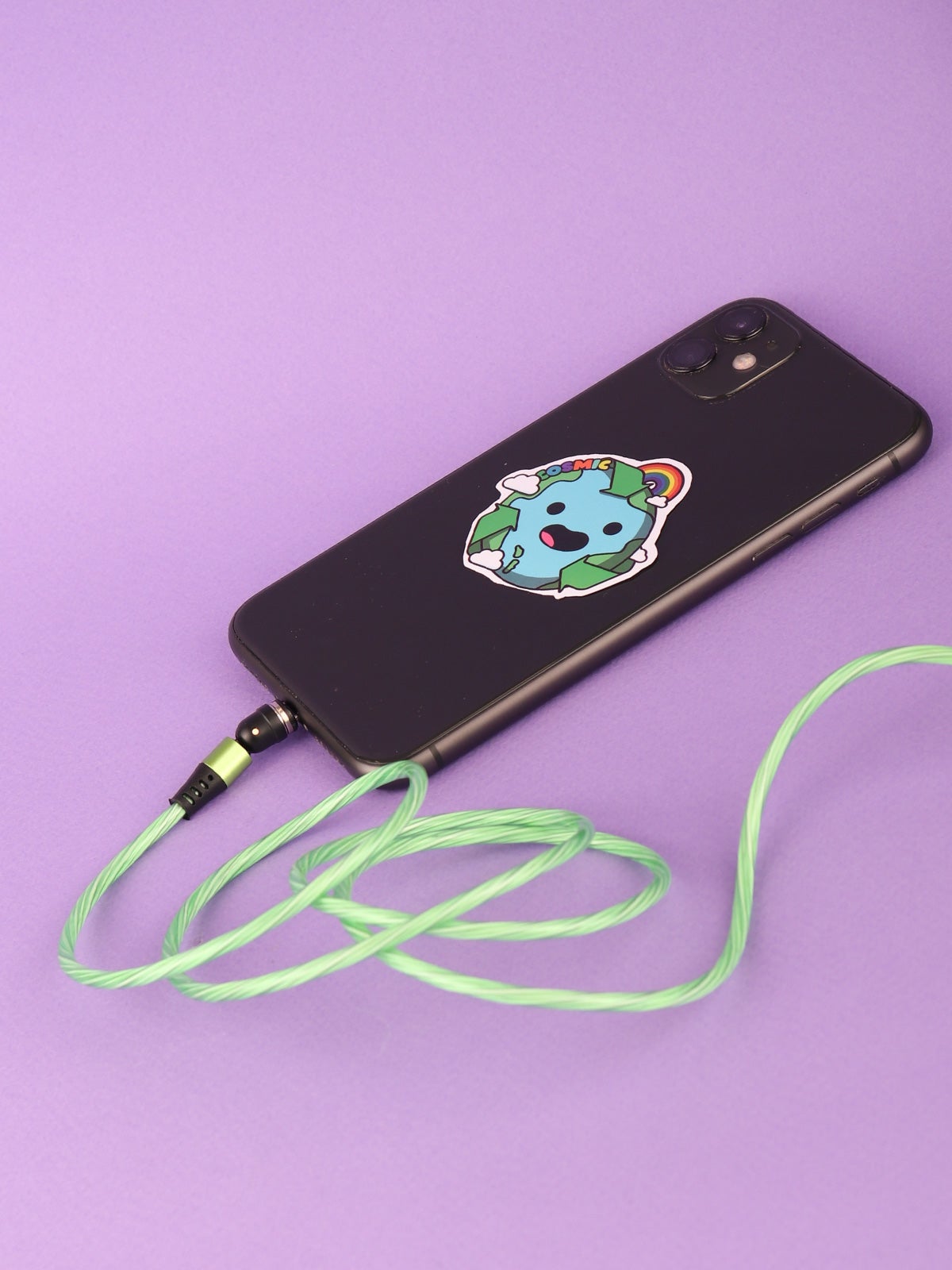Flashing Magnetic Cable Lightning 1m Green Cosmic