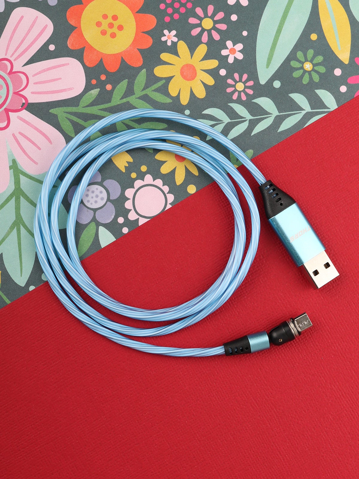 Flashing Magnetic Cable Micro Usb 1m - Blue | Cosmic