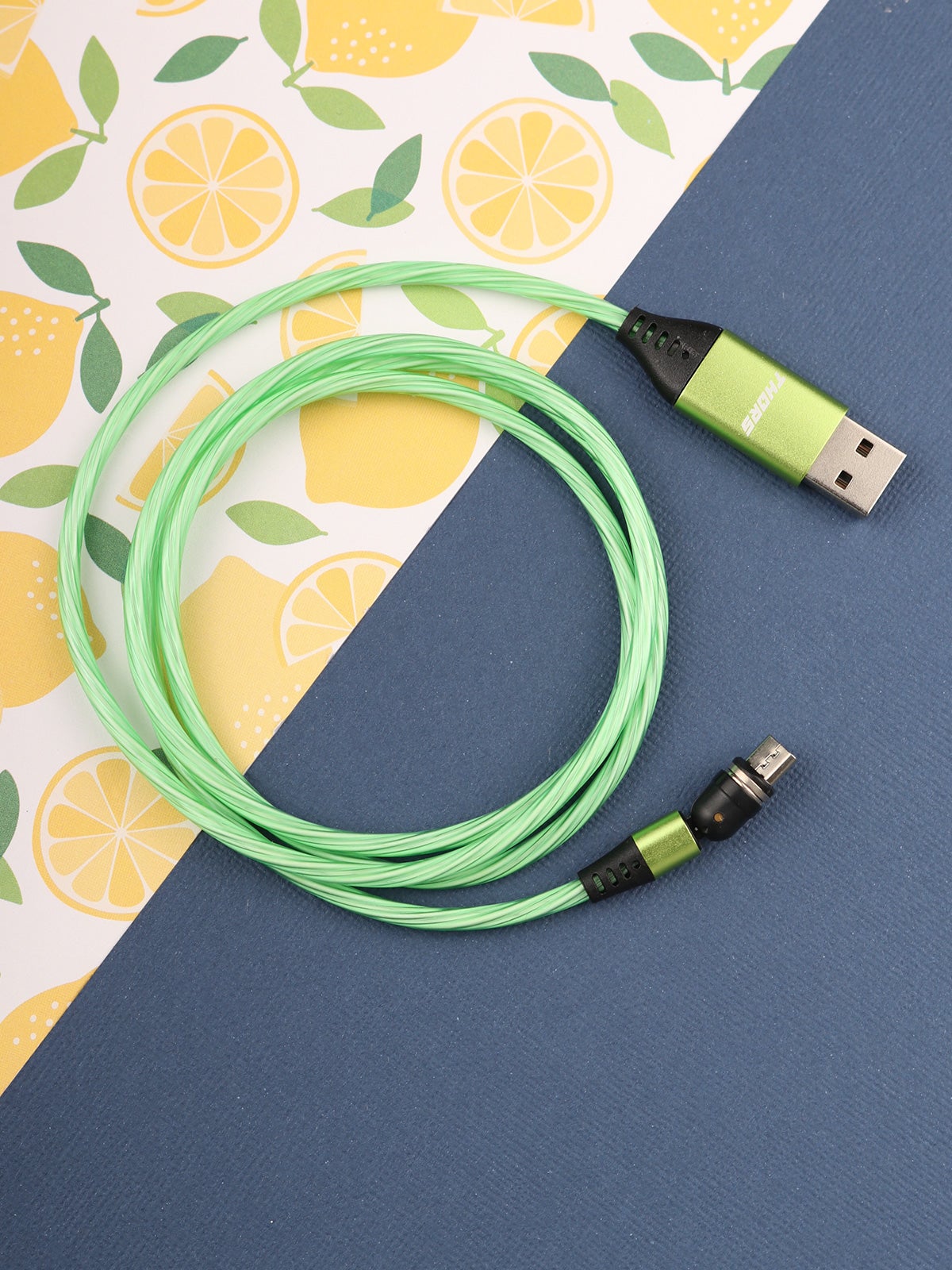 Flashing Magnetic Cable Micro Usb 1m - Green | Cosmic