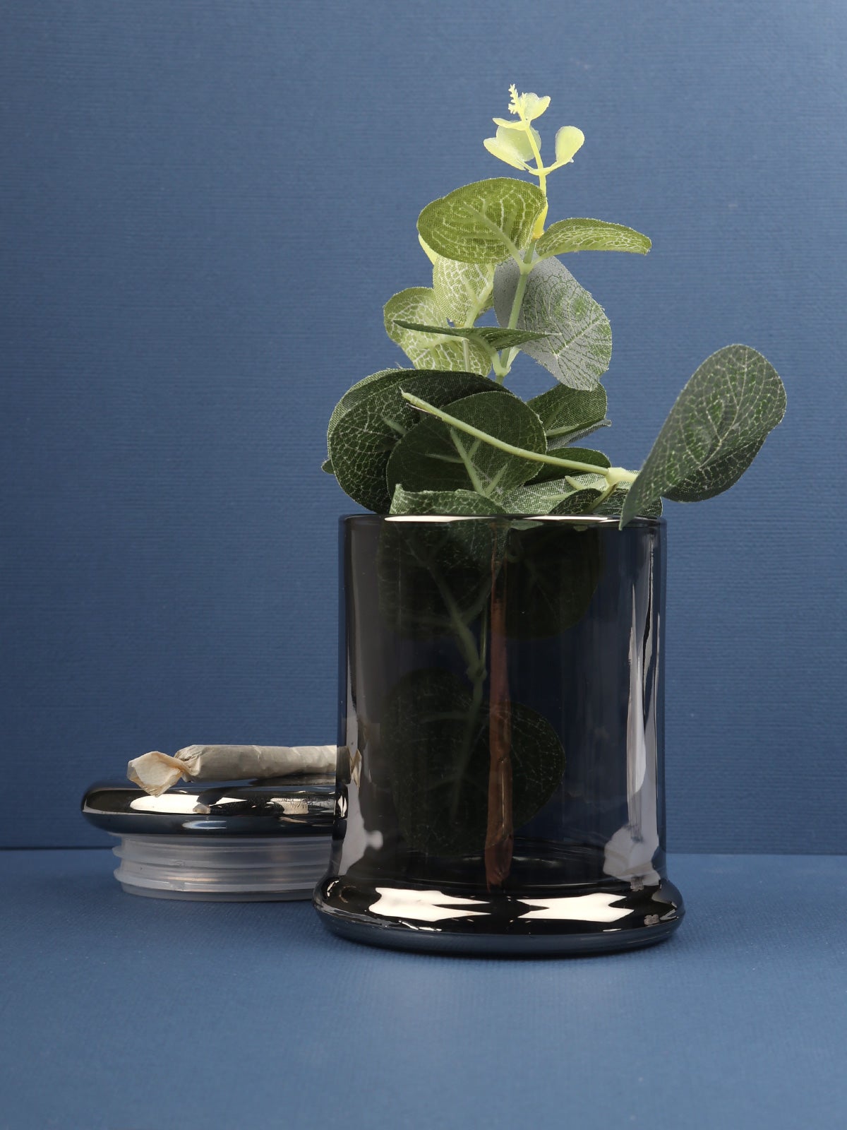 Iridescent Glass Jar - Steel | Cosmic