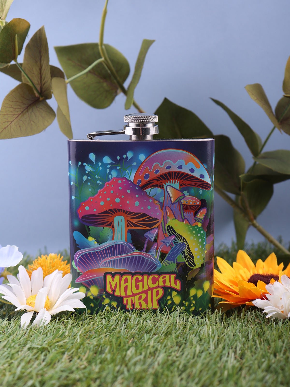 Mushroom Metal Flask 8oz | Cosmic