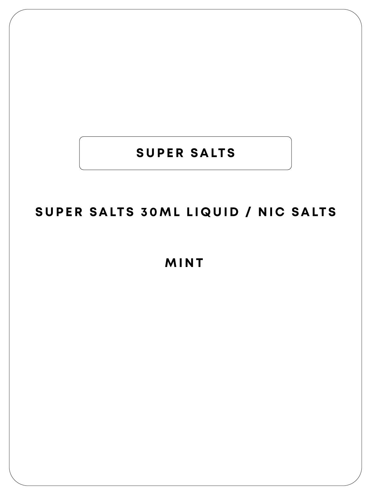 Super Salts 30ml E-liquid - Mint | Cosmic