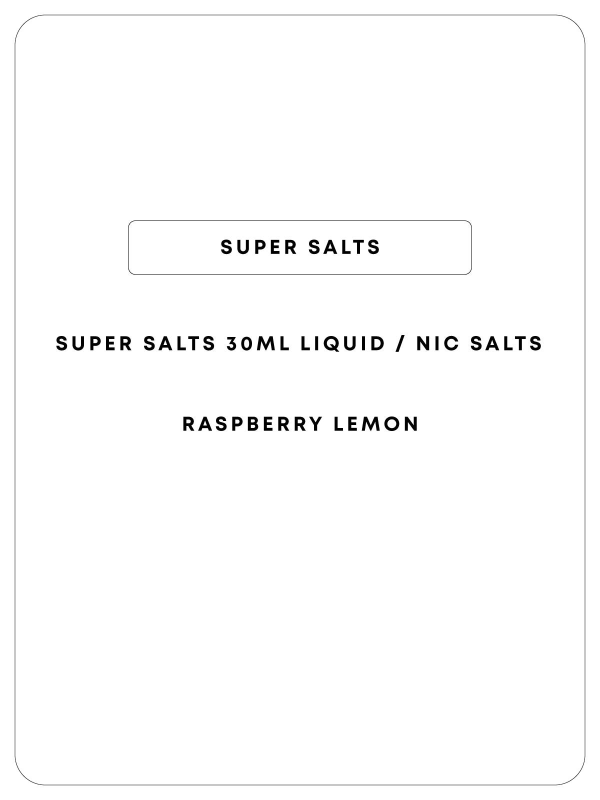 Super Salts 30ml E-liquid - Raspberry Lemon | Cosmic