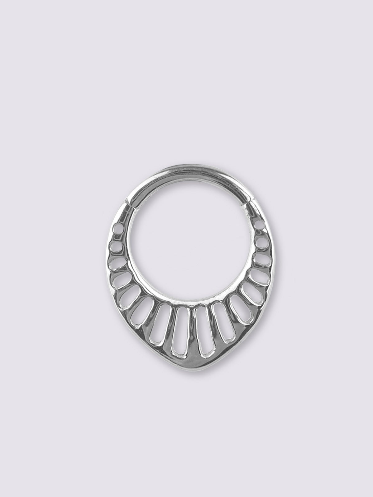 Tear Drop Cutout Hinged Ring 16g - Steel | Cosmic