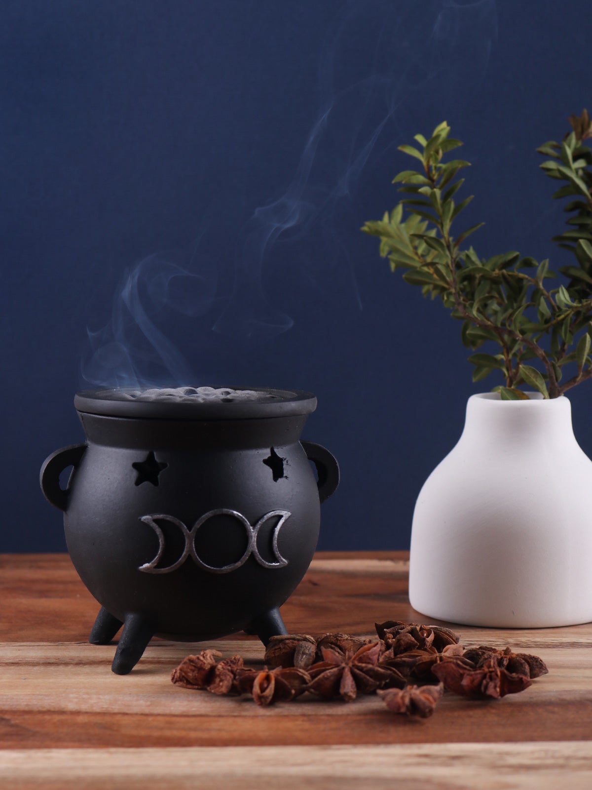 Triple Moon Cauldron Cone Holder | Cosmic