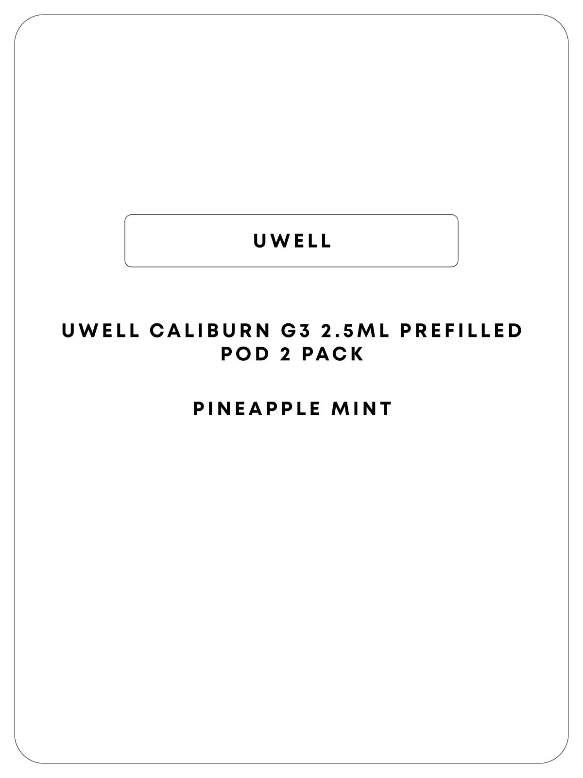 Uwell Caliburn G3 2.5ml Prefilled Pod 2pc - Pineapple Mint | Cosmic