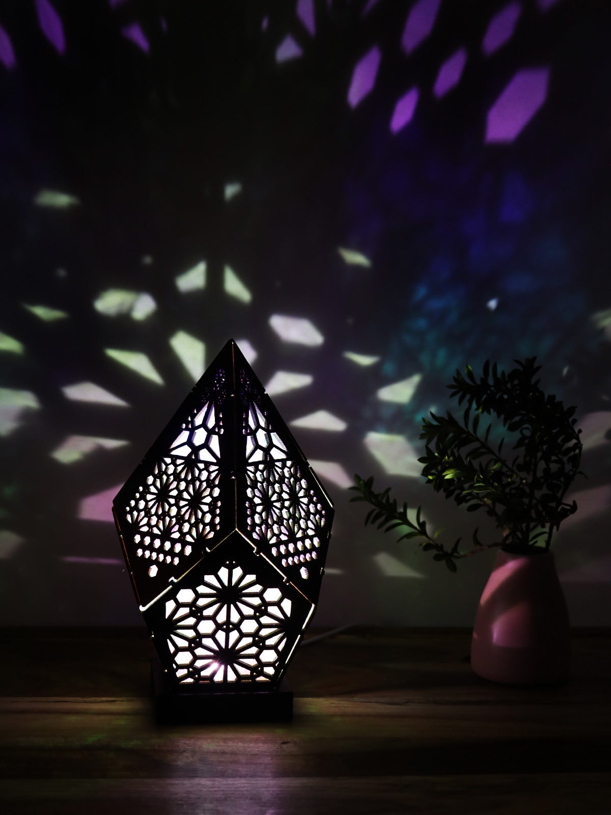 Wooden Cut-out Rainbow Lamp | Cosmic