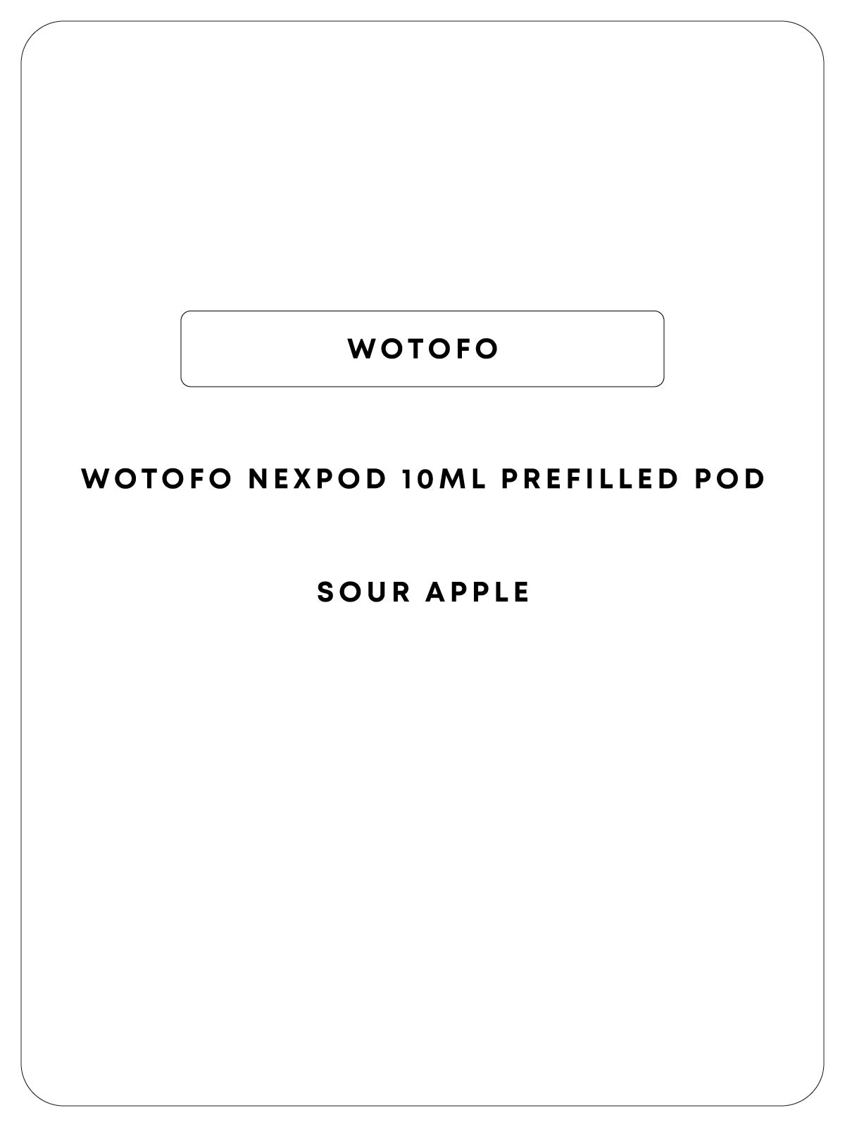 Wotofo Nexpod 10ml Prefilled Pod - Sour Apple | Cosmic